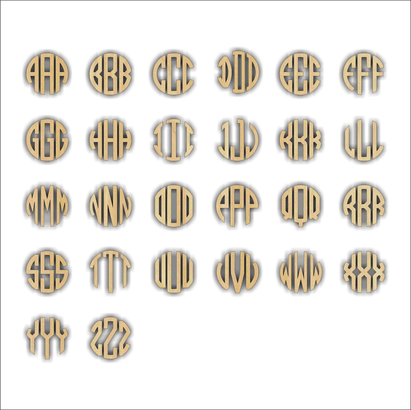 Custom Wooden Round Monogram Various Sizes Unfinished - Etsy