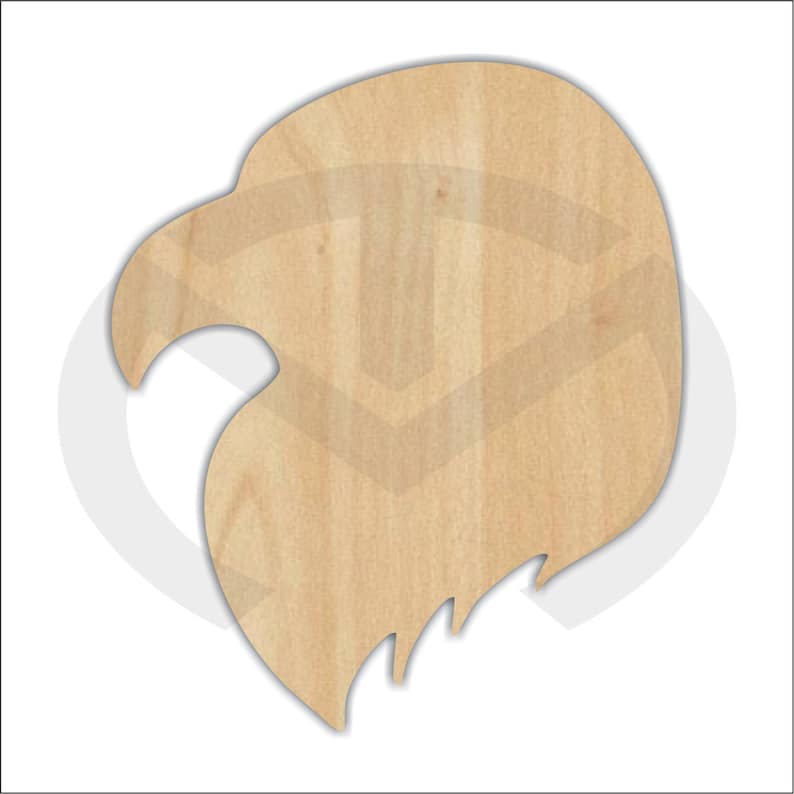 Unfinished Wood Eagle Head Shape Laser Cutout, Wreath Accent, Ready to ...