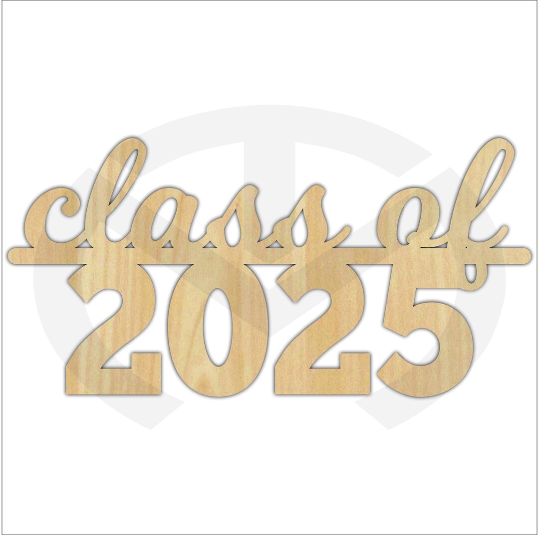 Unfinished Wood Class of Laser Cutout, Graduation Party Decor, Wreath ...