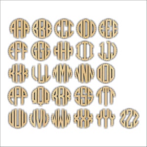 Custom Wooden Round Monogram, Various Sizes, Unfinished, Initials, Gift ...
