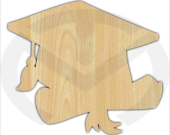 Unfinished Wood Graduation Cap Laser Cutout, Wreath Accent, Door Hanger ...