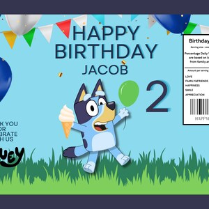 Bluey Chip Bags, Bluey Party Decoration, Bluey Chip Bag Template, Bluey ...