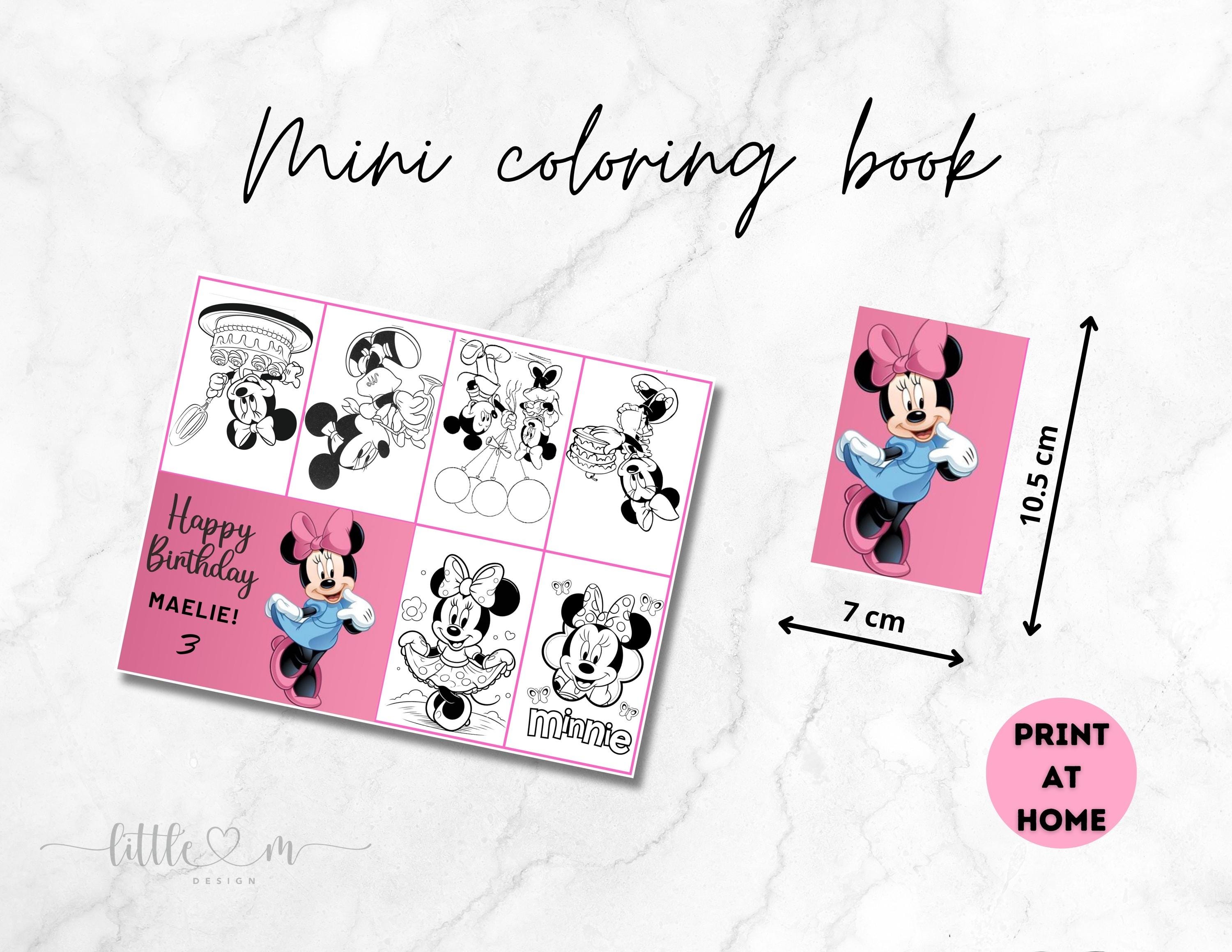 Mini Coloring Book Minnie Mouse, Mini Book to Fold for Birthday, Color ...
