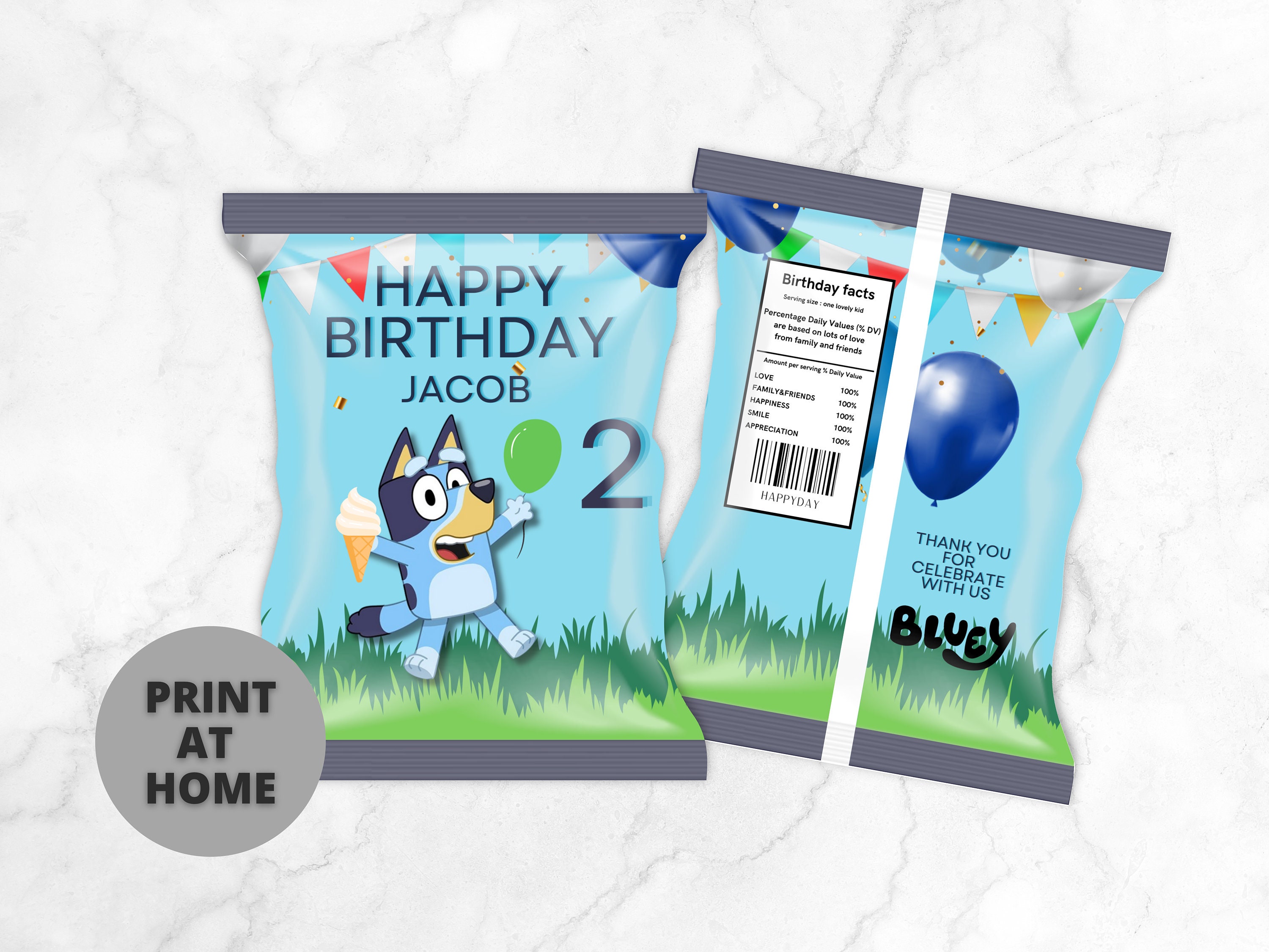 Bluey Chip Bags, Bluey Party Decoration, Bluey Chip Bag Template, Bluey ...