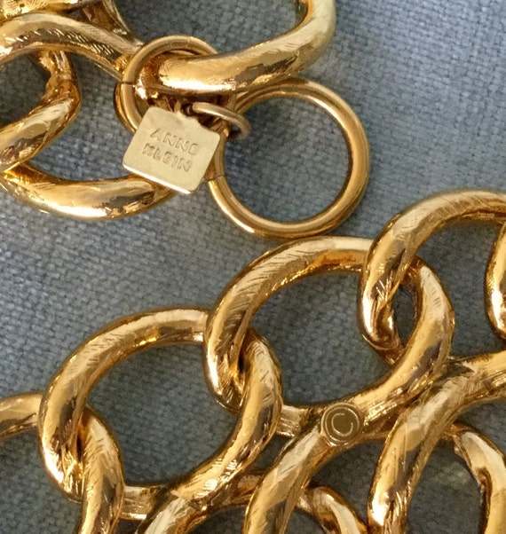 ANNE KLEIN Signed OVERSIZED Extra Wide Double Chain C… - Gem