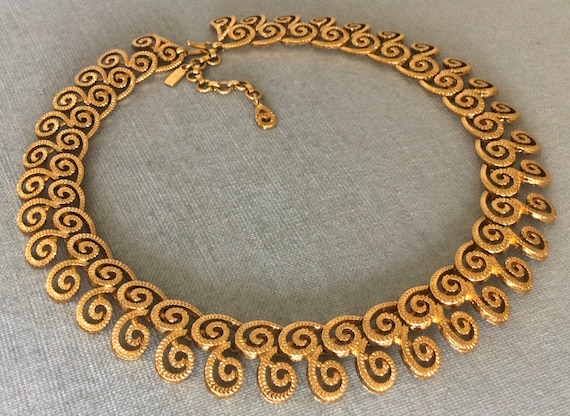 Superb MONET Signed INFINITY SCROLL Swirl Art Deco Co… - Gem