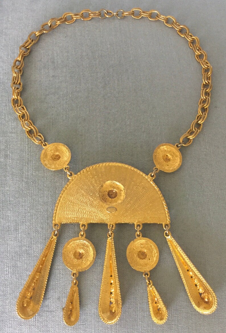 Oversized KENNETH LANE Signed ETRUSCAN Shield & Charms Chunky - Etsy