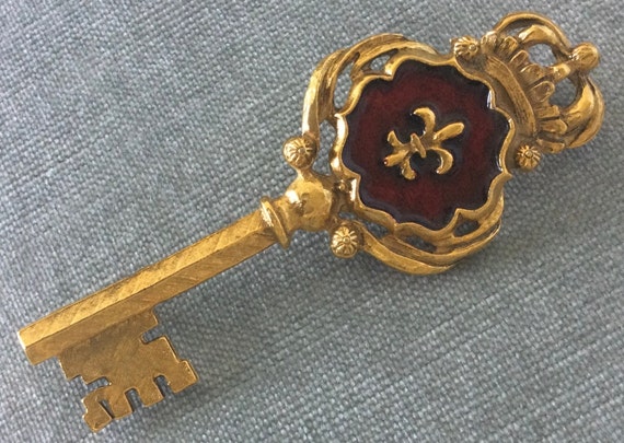 Vintage GRAZIANO Signed Victorian SKELETON KEY Crown … - Gem