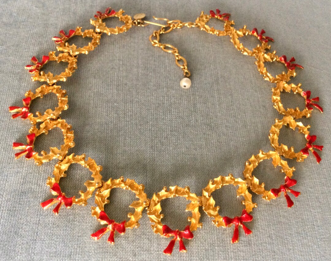 Sculptural Judith WORACEK MULLEN Signed WREATH Bows Choker Collar ...