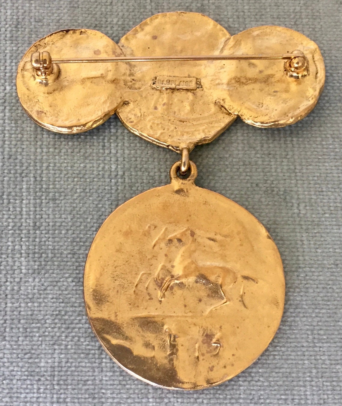 Etruscan DAUPLAISE Signed ROMAN COIN Charm 3 Long Brooch Pin - Etsy