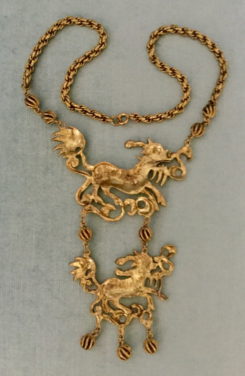Superb 7 1/2 Long Massive QILIN DRAGON BIB Pendant White | Etsy