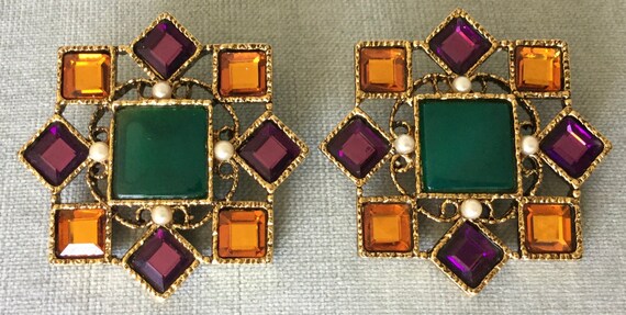 Massive CRAFT Signed 2” Stained GLASS WINDOW Clip-on … - Gem