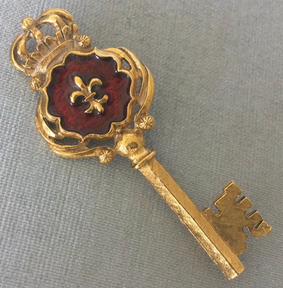 Vintage GRAZIANO Signed Victorian SKELETON KEY Crown … - Gem
