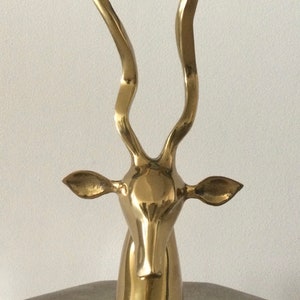 Huge 13" HOLLYWOOD REGENCY Brass GAZELLE Mid Century Modern Vintage ...
