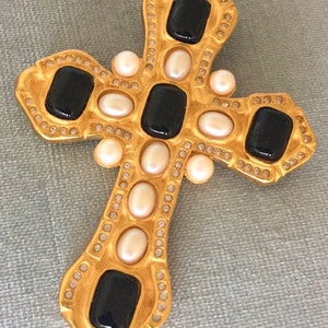 Massive IVANA Signed 3 5/8 BYZANTINE Maltese Royal CROSS Brooch Pin ...