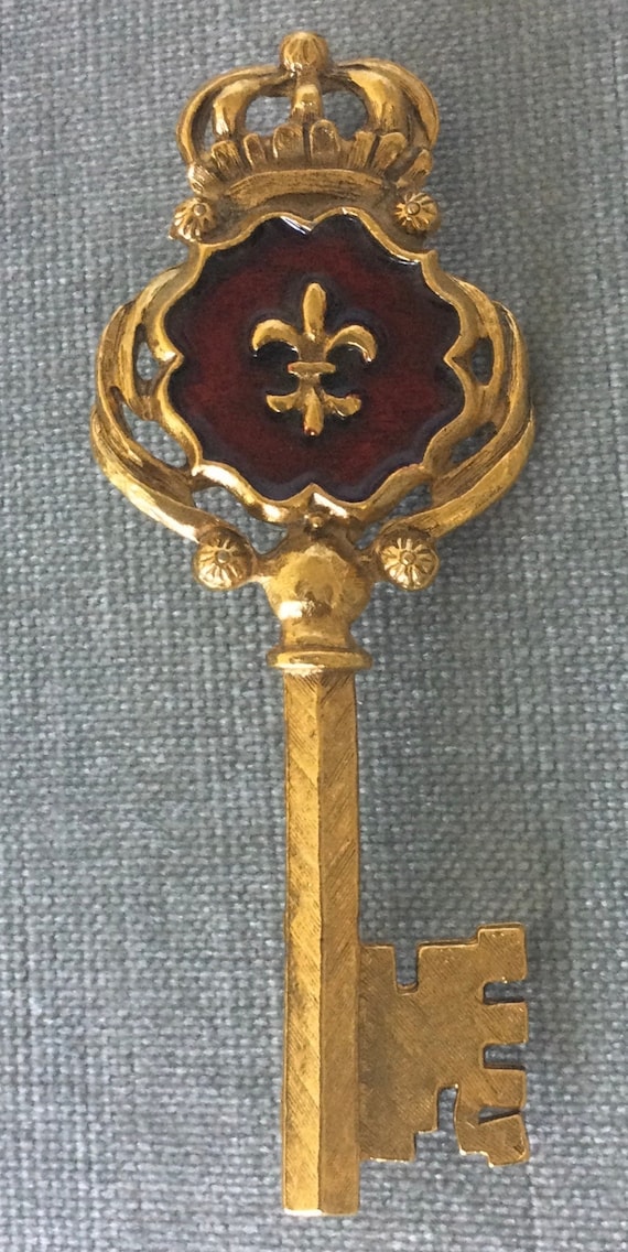 Vintage GRAZIANO Signed Victorian SKELETON KEY Crown … - Gem