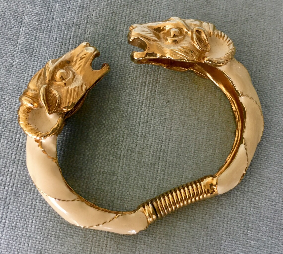 Stunning DONALD STANNARD Signed Double RAM'S Head Face | Etsy