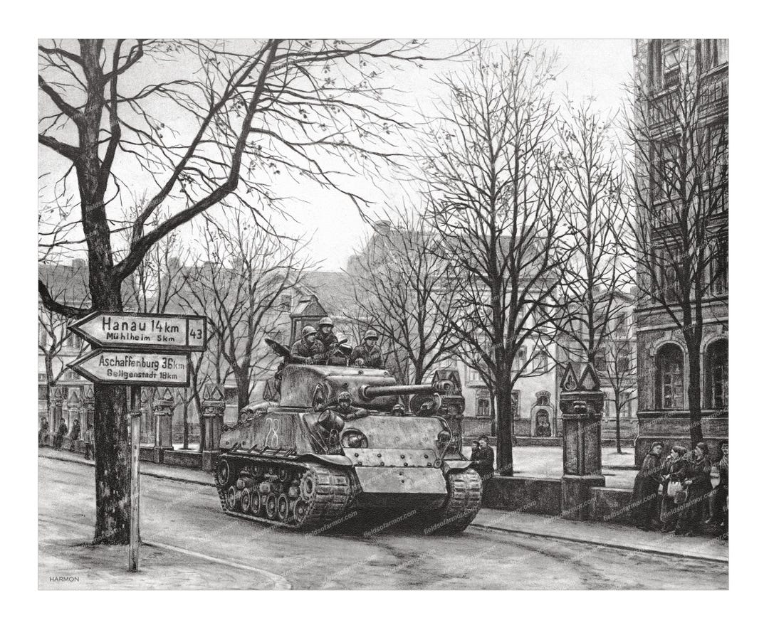 WW2 Sherman Tank Cityscape S/N Print by Harmon - Etsy