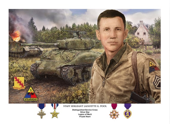WWII Tank Commander SSG Lafayette Pool Tribute Print Signed - Etsy