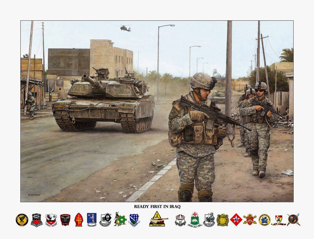 Ready First 1BCT 1AD Commemorative Print 17 by 22 Edition by Jody ...