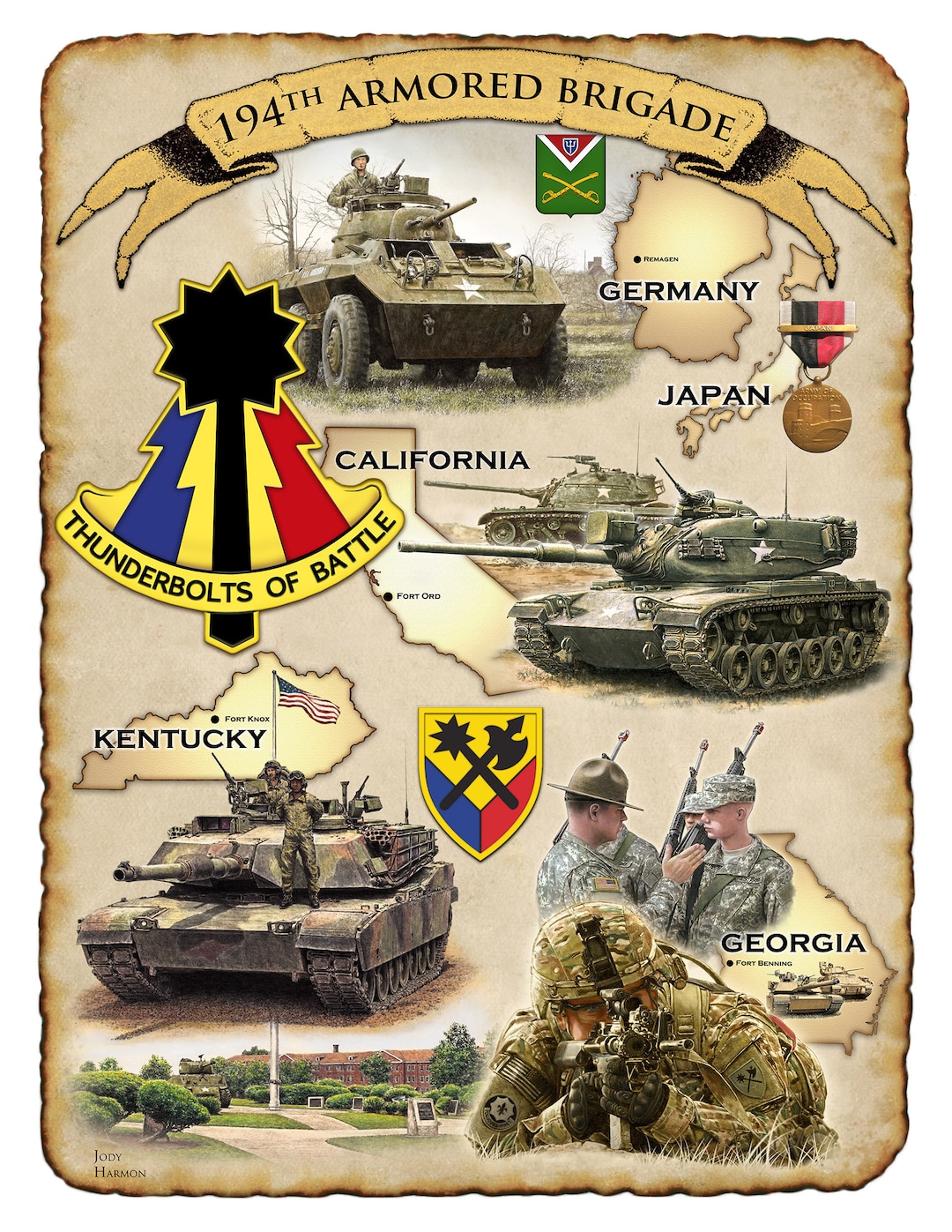 194th Armored Brigade S/N Print by Harmon - Etsy