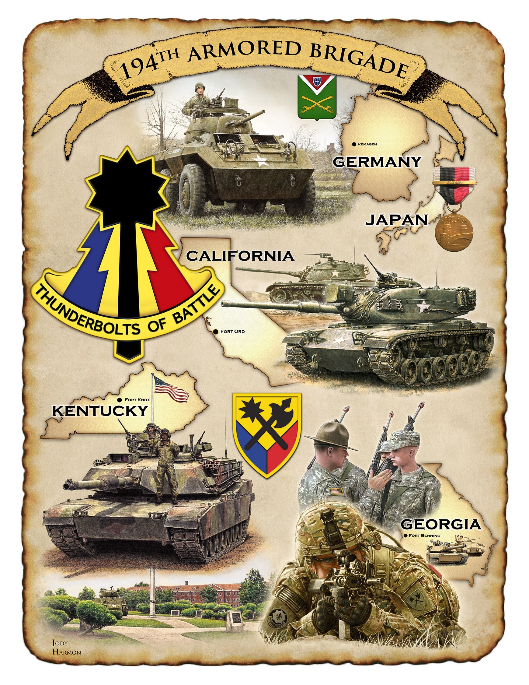 194th Armored Brigade S/N Print by Harmon - Etsy