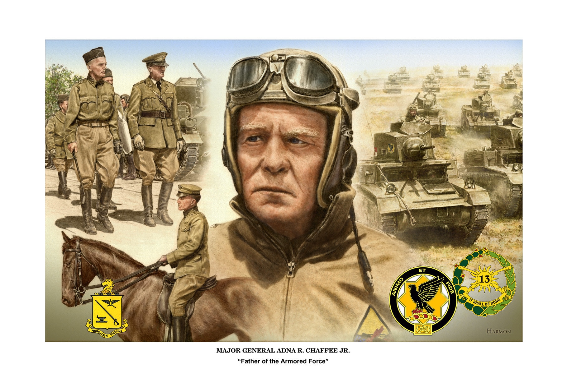 Major General Adna Chaffee Armor Tribute Print by Harmon Signed and ...