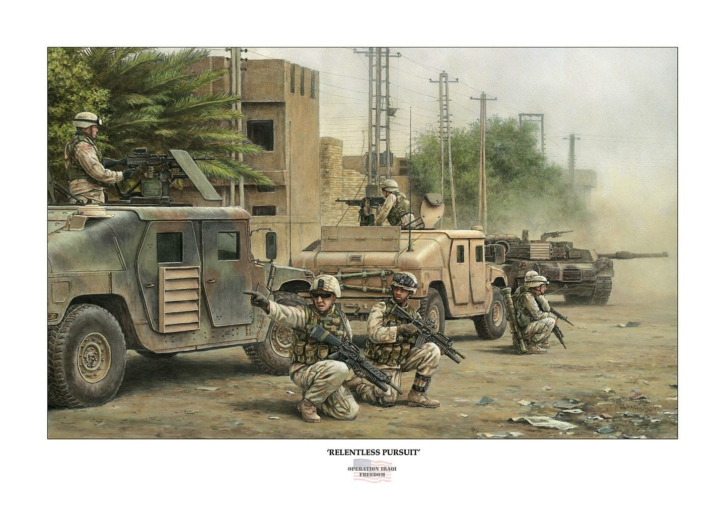OIF 2004-2005 US Army Signed and Numbered Print "relentless Pursuit" by ...