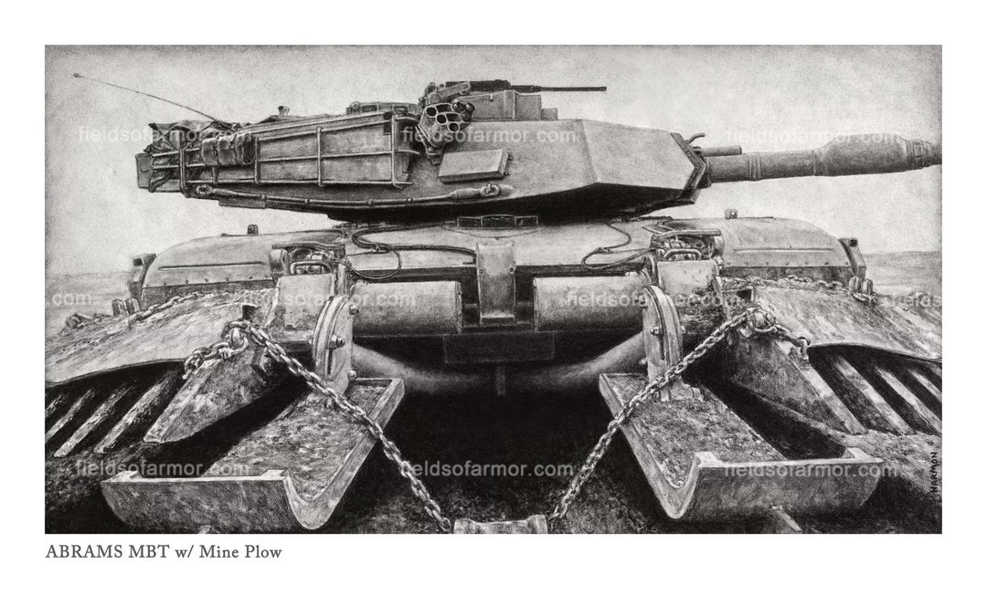 ABRAMS MBT W/ Mine Plow Customizable S/N Print by Harmon - Etsy