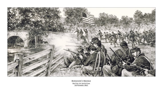 Burnsides Bridge Battle of Antietam Print by Harmon - Etsy