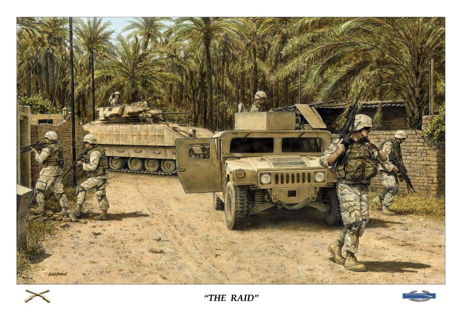 OIF Military Print by Jody Harmon "the Raid" Infantry, Bradley and ...