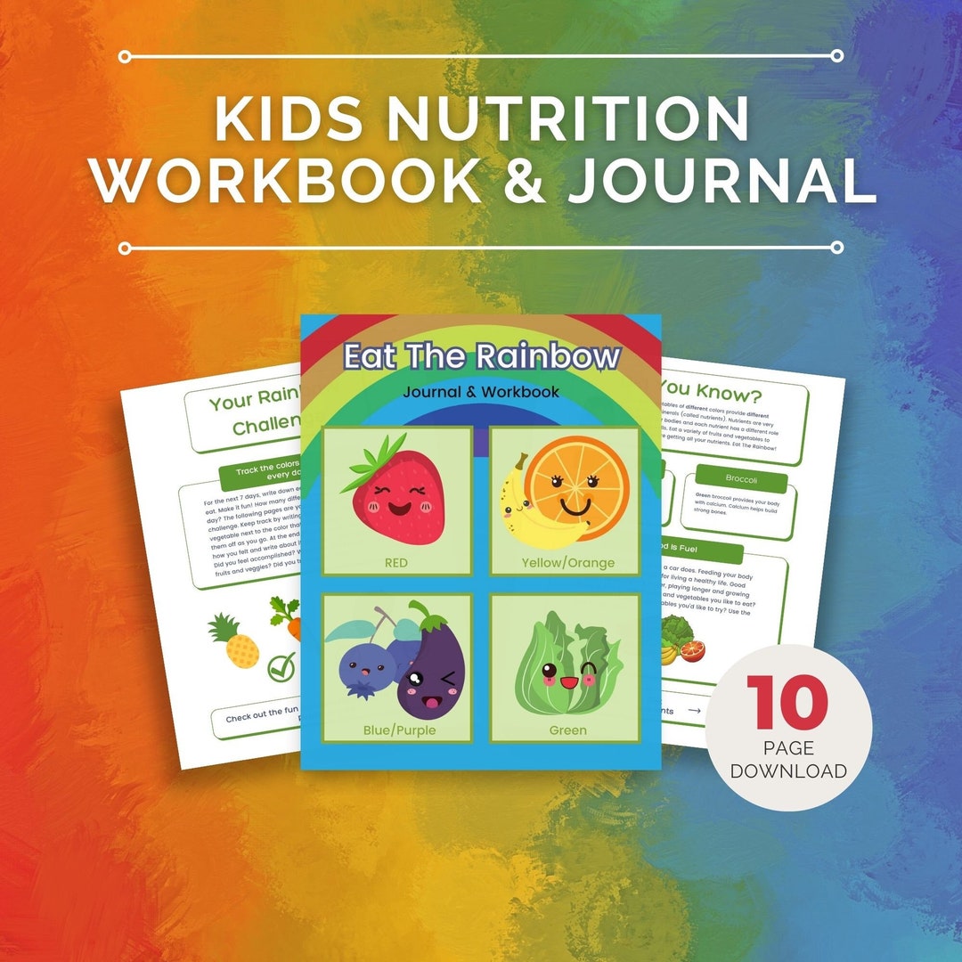 Kids Nutrition Workbook & Journal | Educational Activity Book | School ...