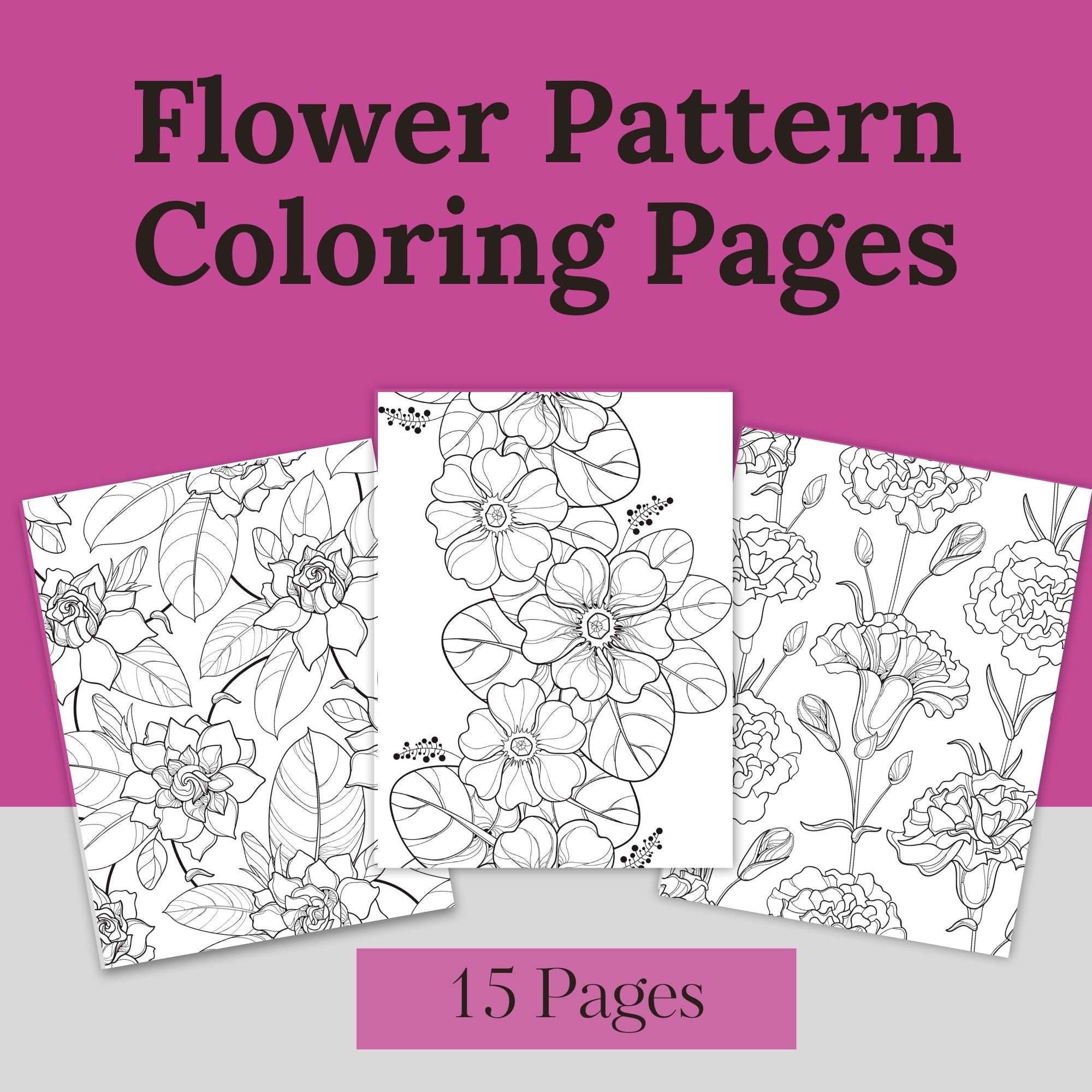 Flower Pattern Coloring Pages | Adult Coloring Pages With Flowers ...