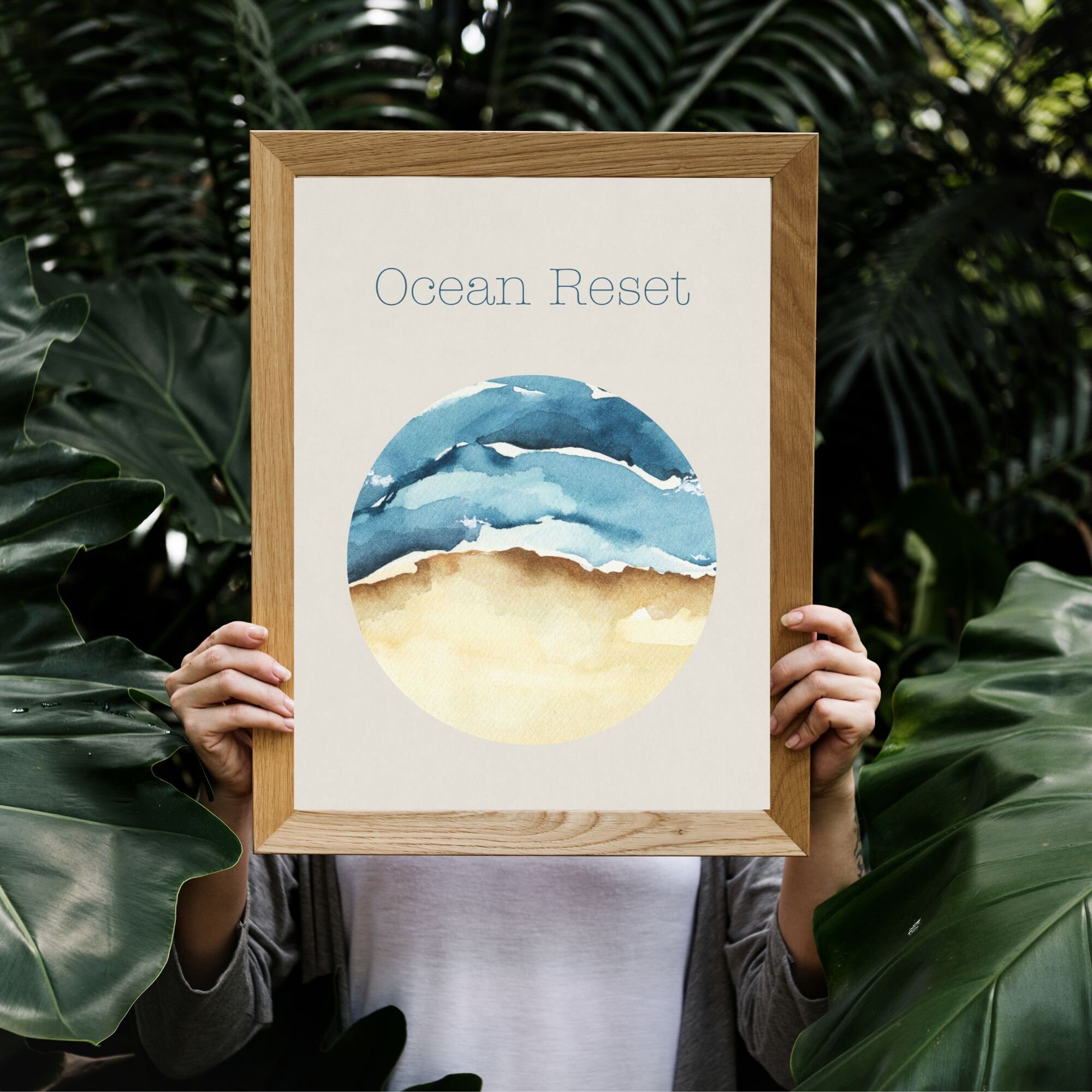 Watercolor Print Ocean Themed Digital Art Beach House Decor Printable ...