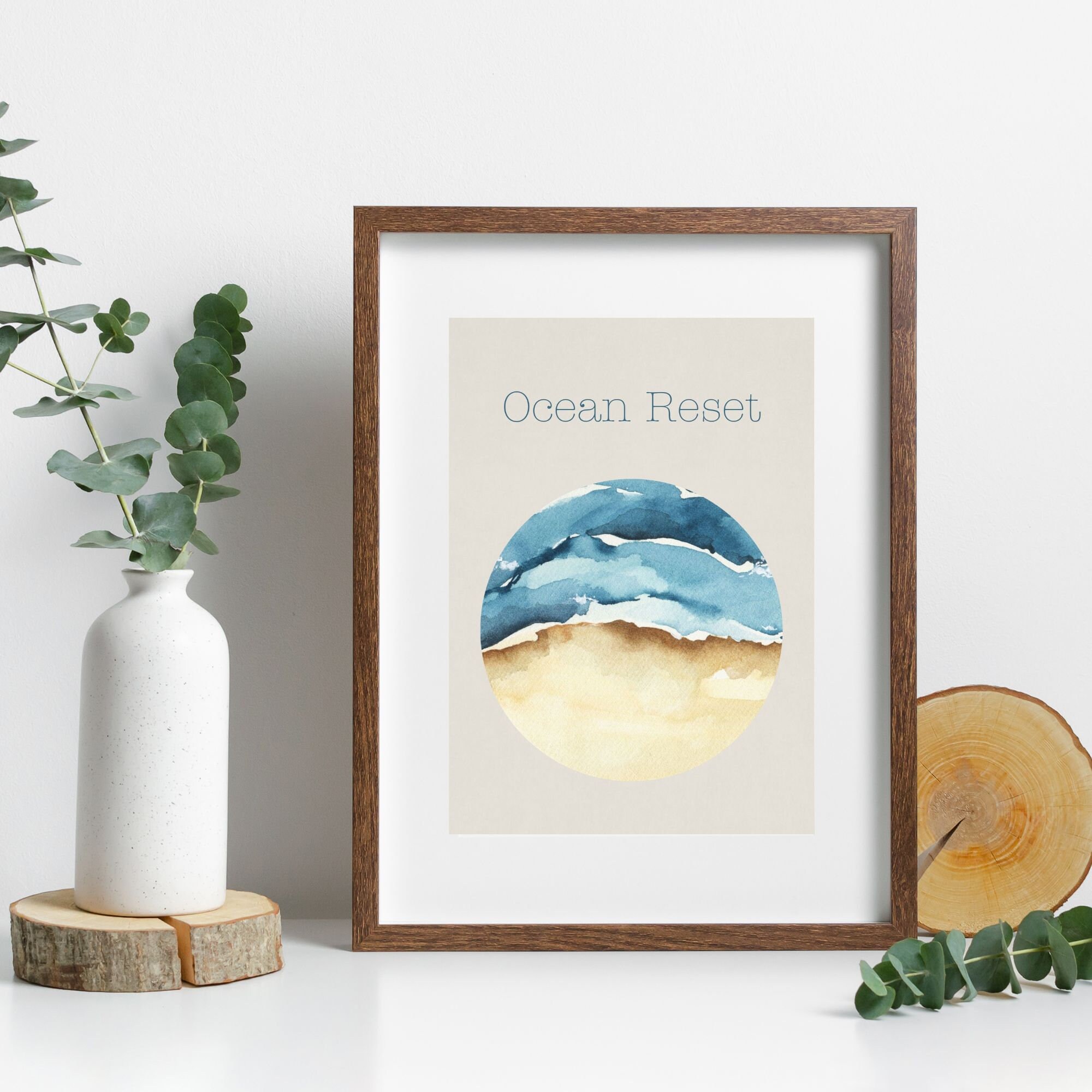 Watercolor Print Ocean Themed Digital Art Beach House Decor Printable ...