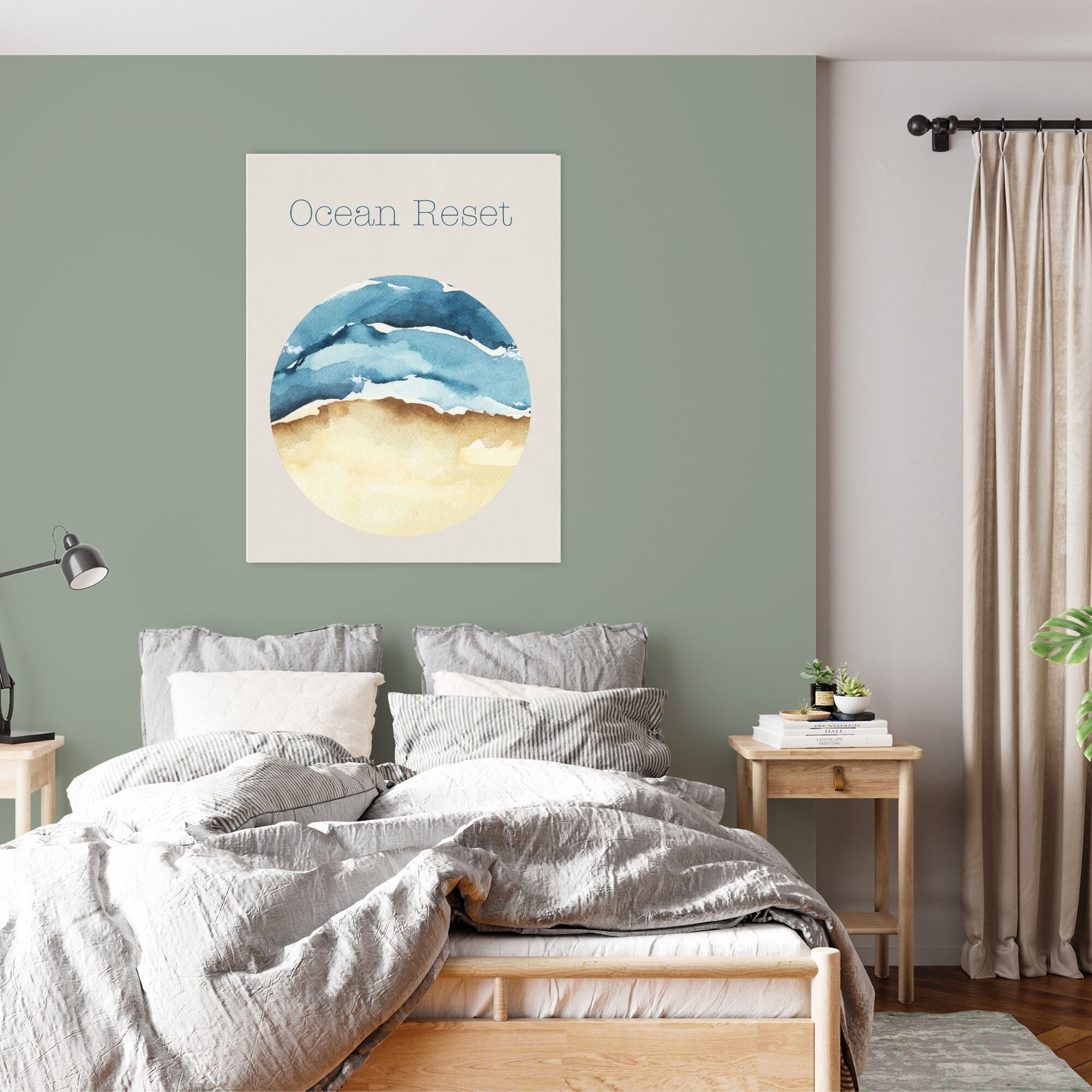 Watercolor Print Ocean Themed Digital Art Beach House Decor Printable ...