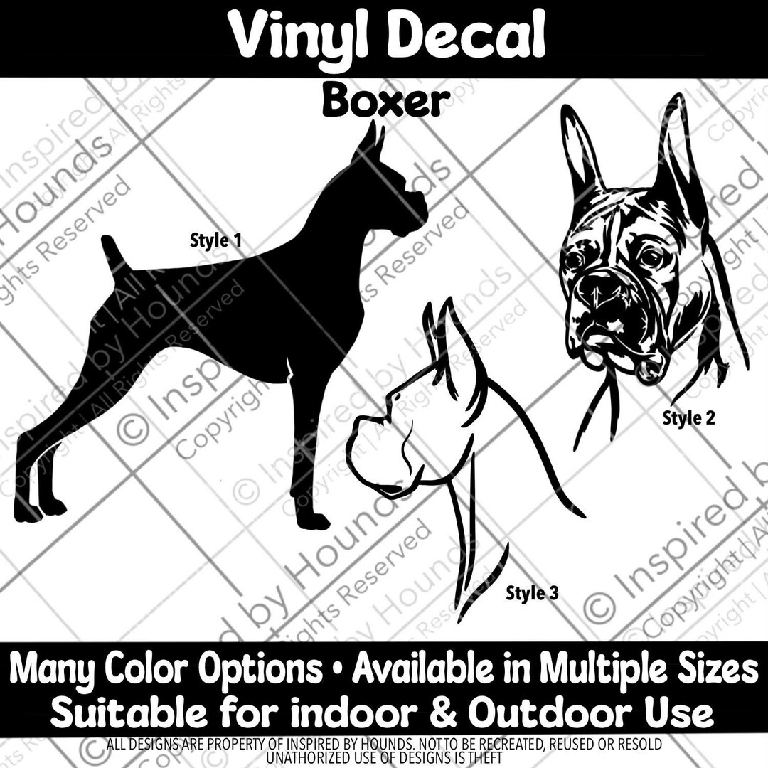 Boxer Vinyl Decal - Etsy