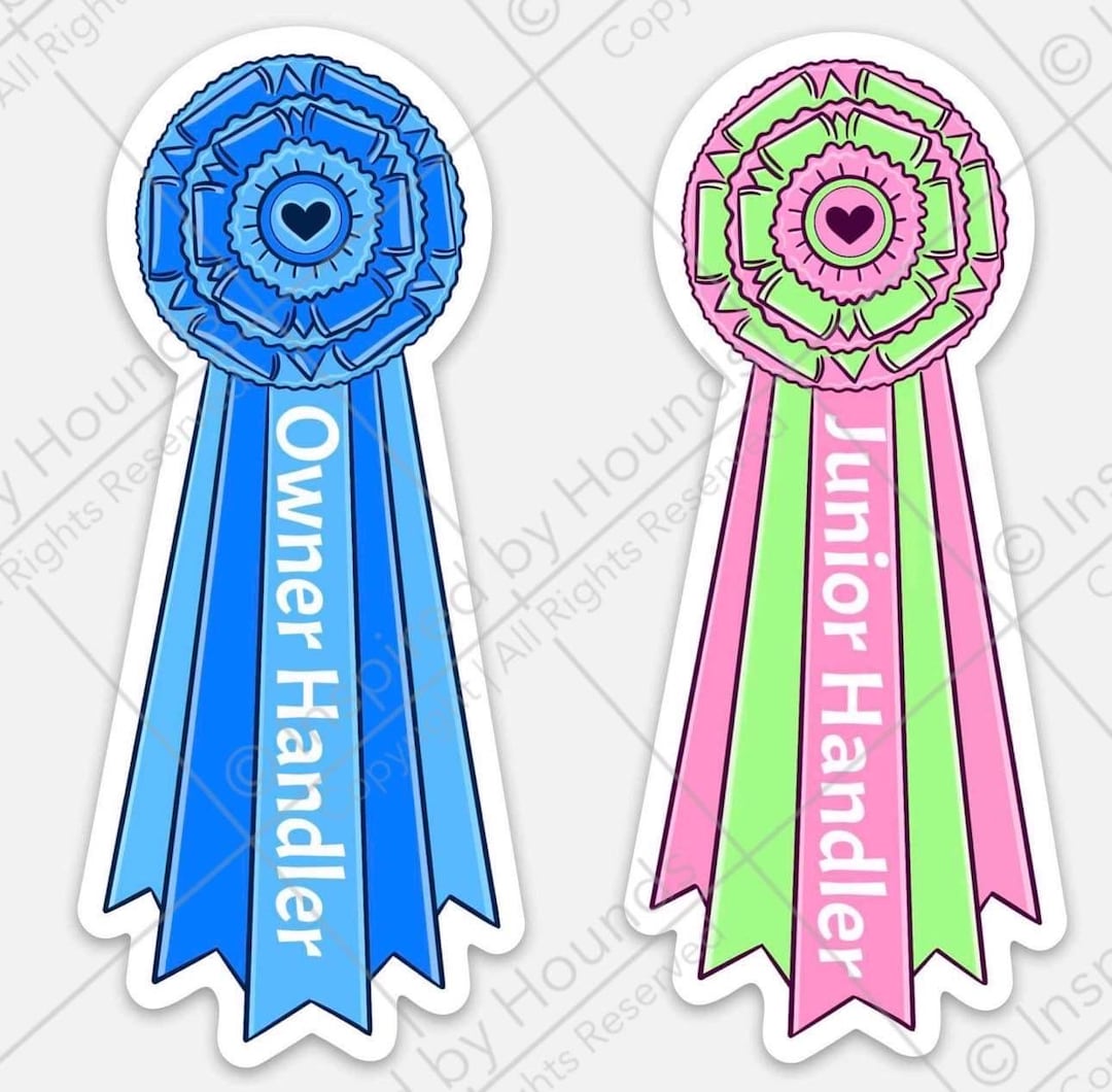 Rosette Ribbon Dog Show- Owner Handler & Junior Handler Sticker - Etsy
