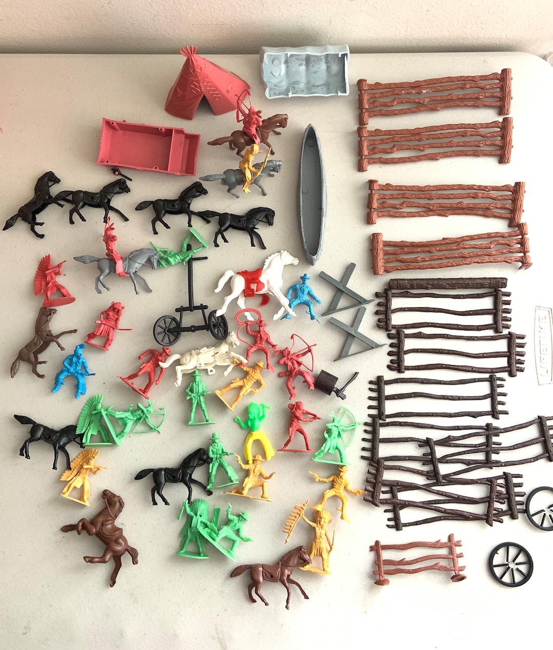 Vintage Toy Lot 55+pc - Wild West Cowboys Indigenous People Horses - Etsy