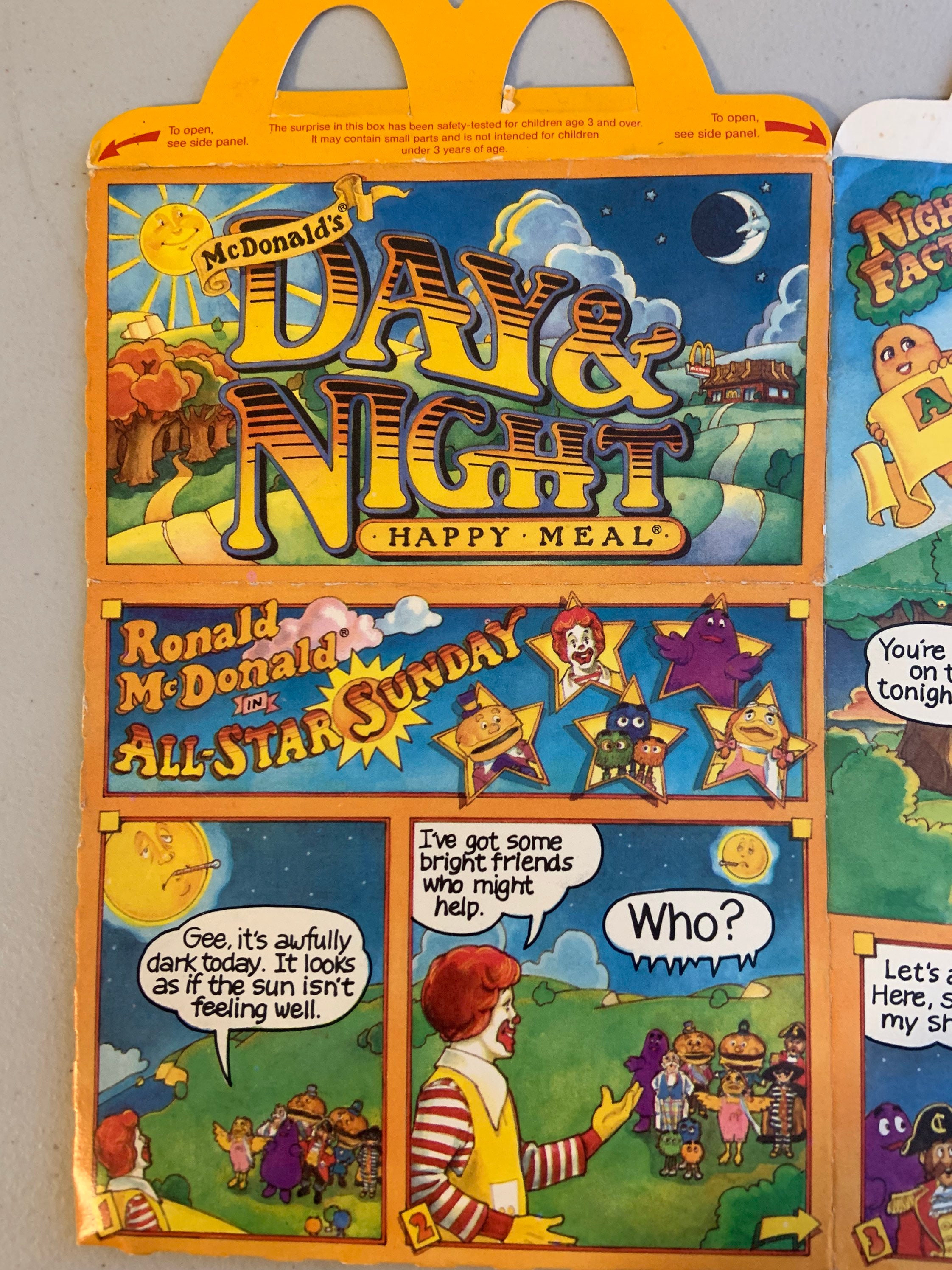 1985 Mcdonalds Day & Night Happy Meal Box Lot of 3 - Etsy