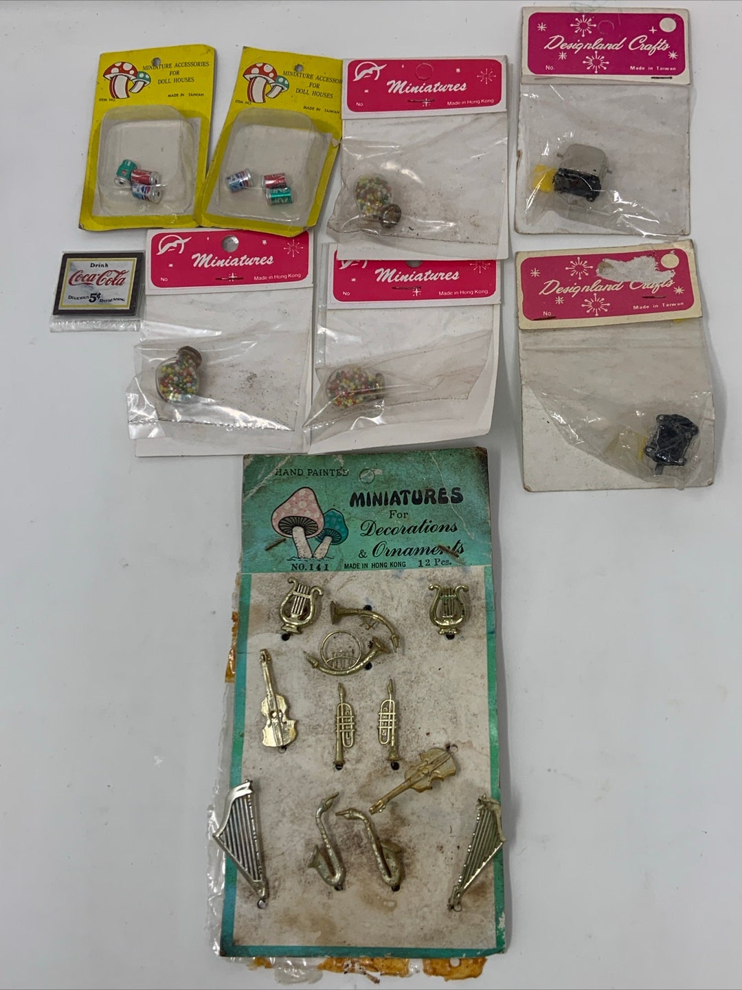 Vintage 9pc NOS Dollhouse Miniatures - Cans Toaster Coca Cola ...