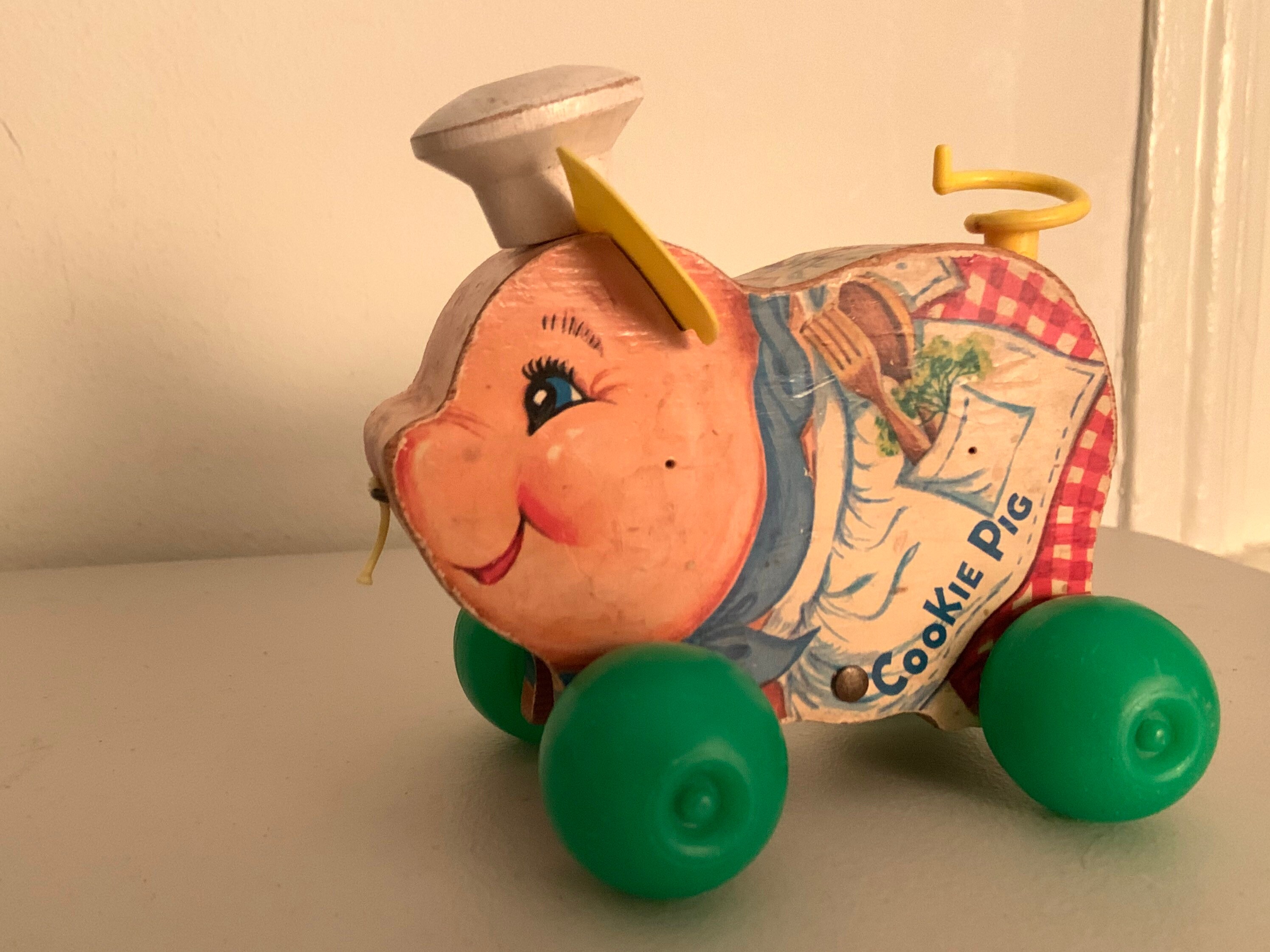 1960s Cookie Pig Pull Toy Fisher Price no. 476 Corkscrew Tail | Etsy
