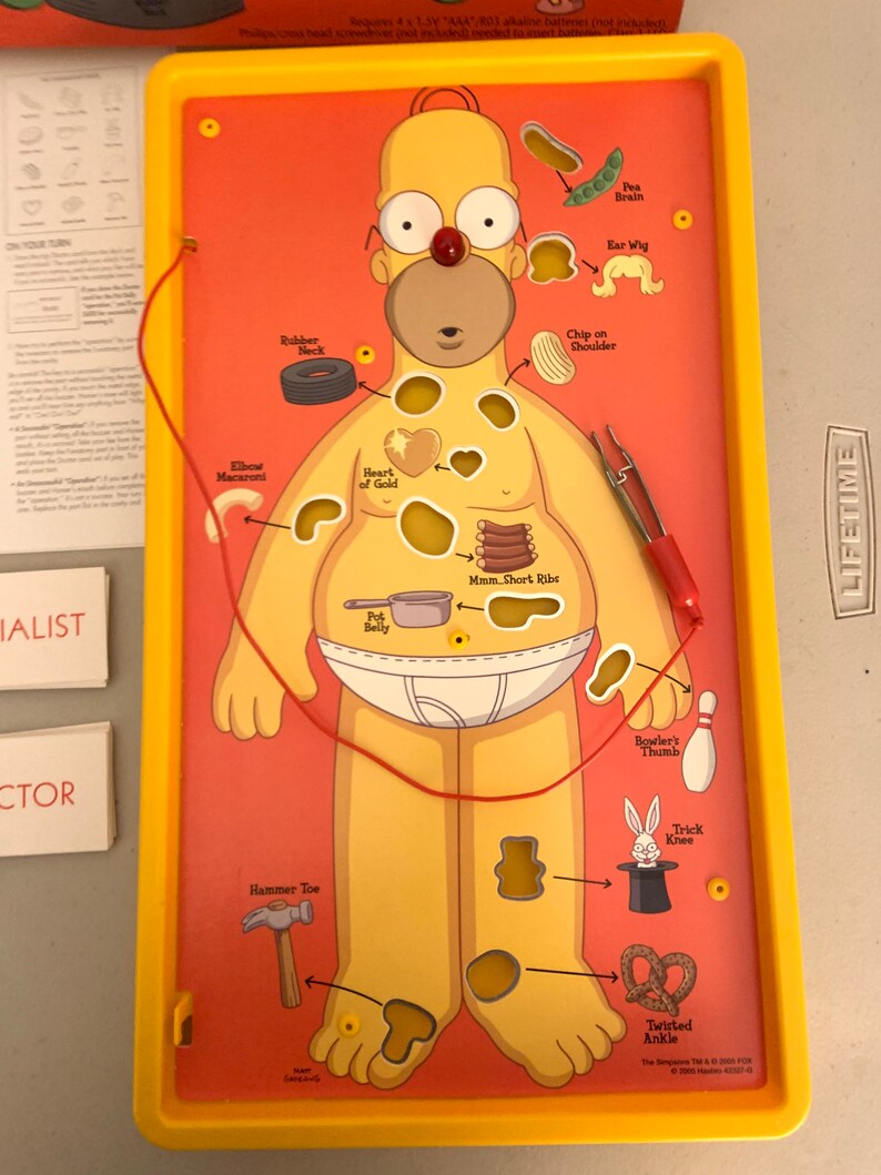 Homer Simpson Edition Operation Game MB / Working Homer - Etsy