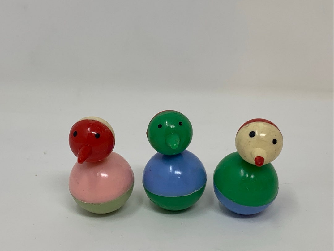 Lot of 3 Vintage Roly Poly Birds Roll Polly Wobbles - Etsy