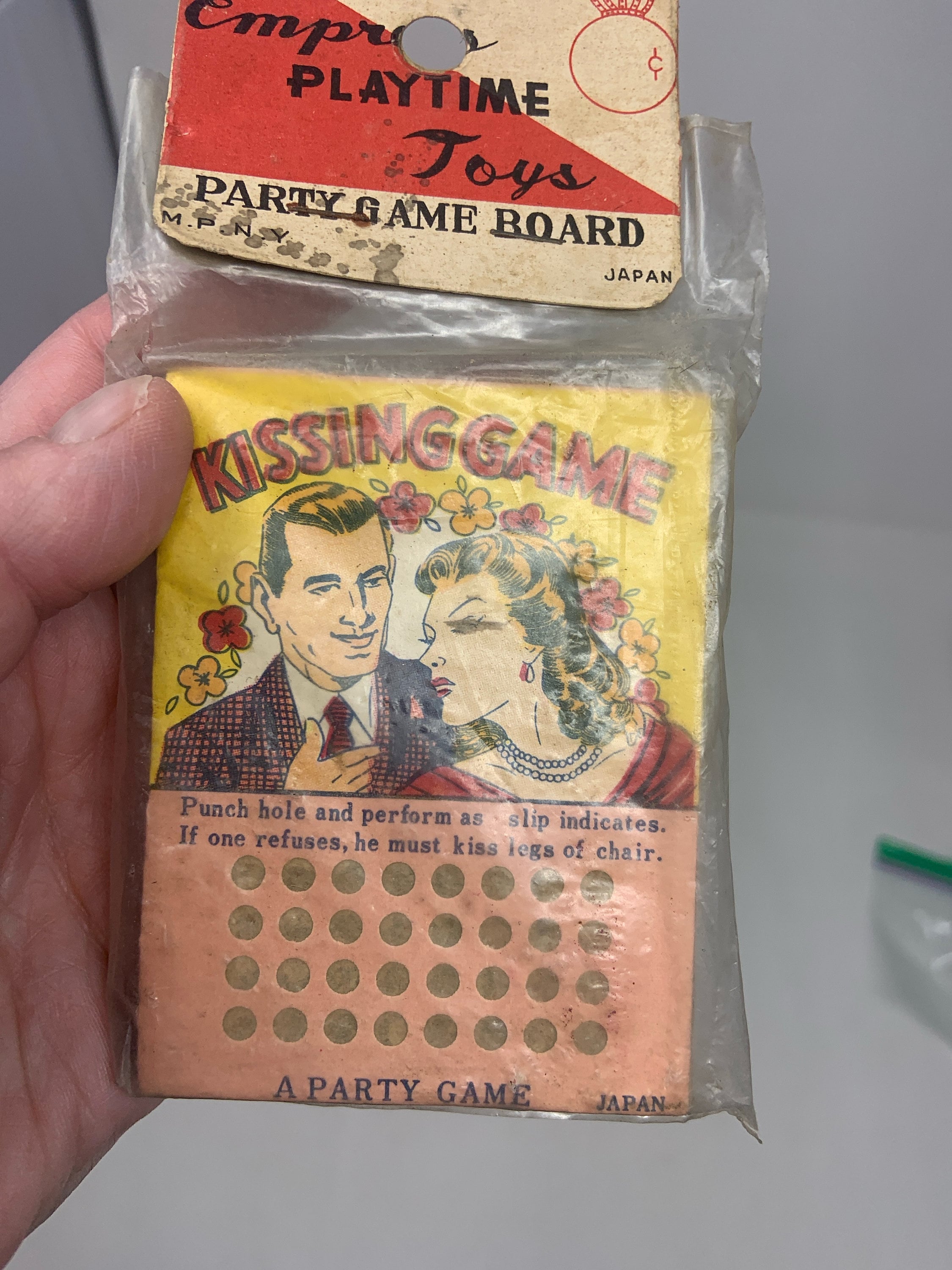 Vintage Party Punch Board Games Kissing Game/you Do It or Else Game ...