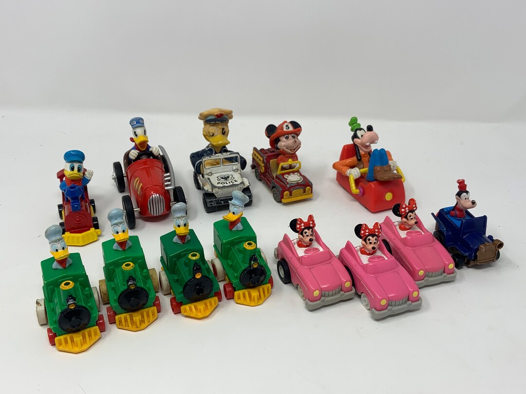 13 Pc Lot - Disney Character Vehicles - Donald Minnie Goofy / Diecast ...