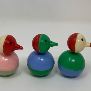 Lot of 3 Vintage Roly Poly Birds Roll Polly Wobbles - Etsy