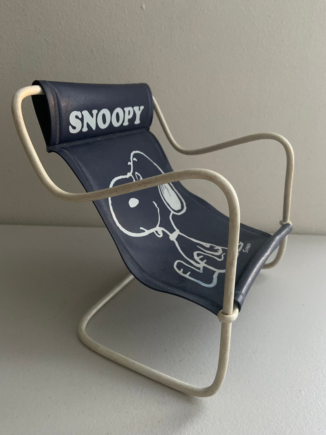 Vintage Snoopy or Belle 7 Beach Lounge Chair / Navy Blue - Etsy
