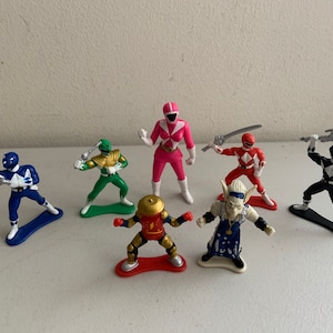 MMPR Power Rangers 7pc Figure Lot - Bandai Finster Alpha 5 Blue Red ...