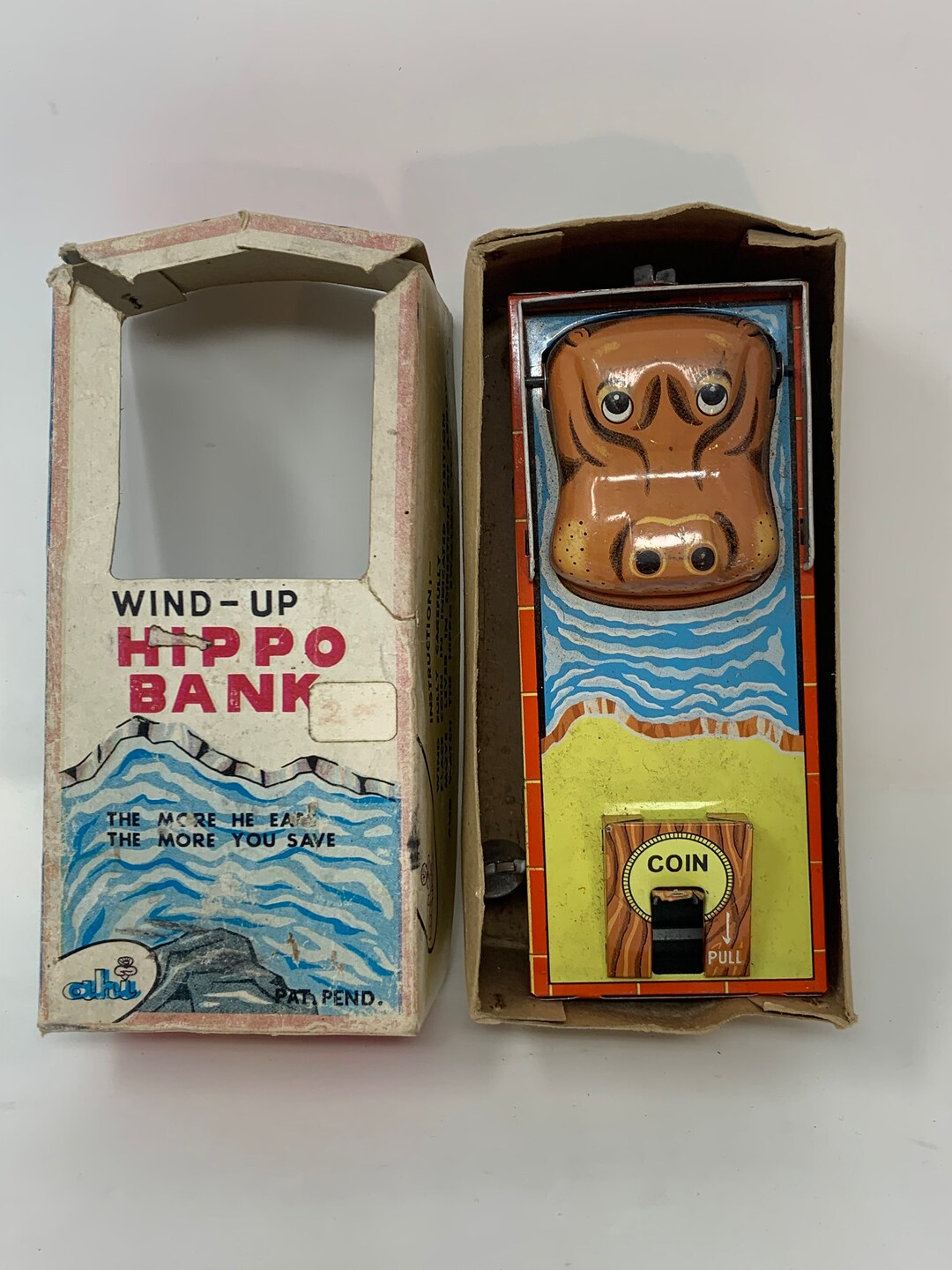 1960s Wind up Hippo Bank - Working Original Box - Etsy